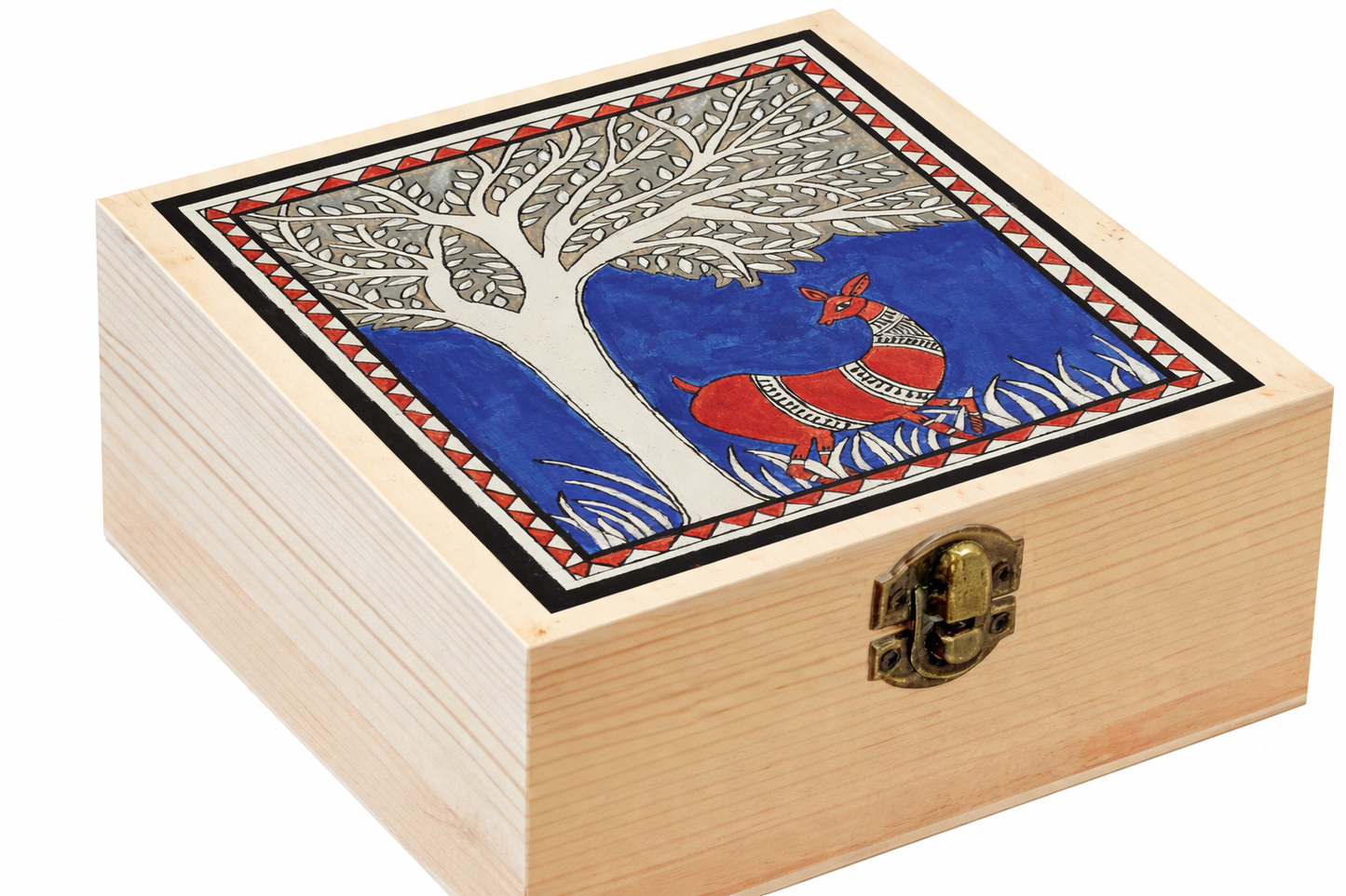 Jewelry Box with Mirror with Madhubani Design – Qala Queens